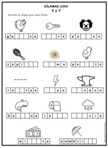 ESCRIBE LA SÍLABA QUE FALTA